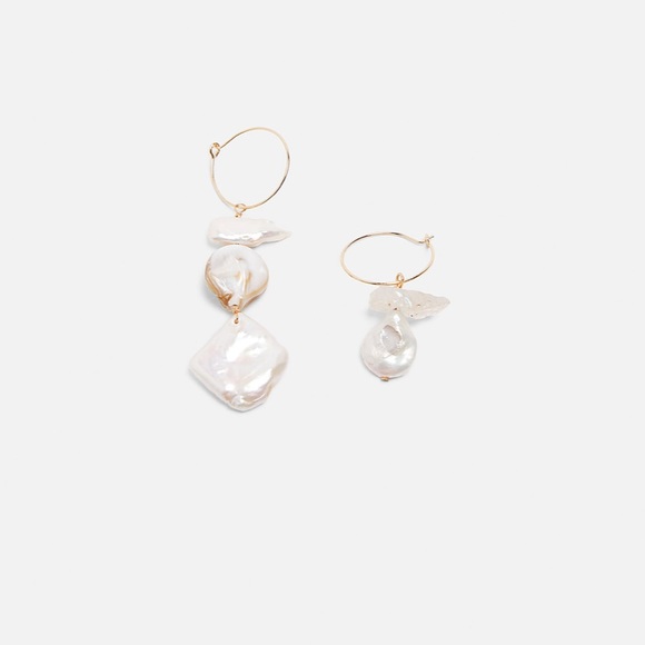 Zara | Jewelry | Nwt Zara Natural Pearl Shell Stone Earrings | Poshmark
